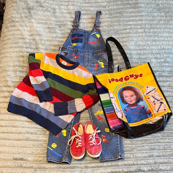 GAP | Costumes | Chucky Childs Play Costume Kids 6x Overalls Sweater ...
